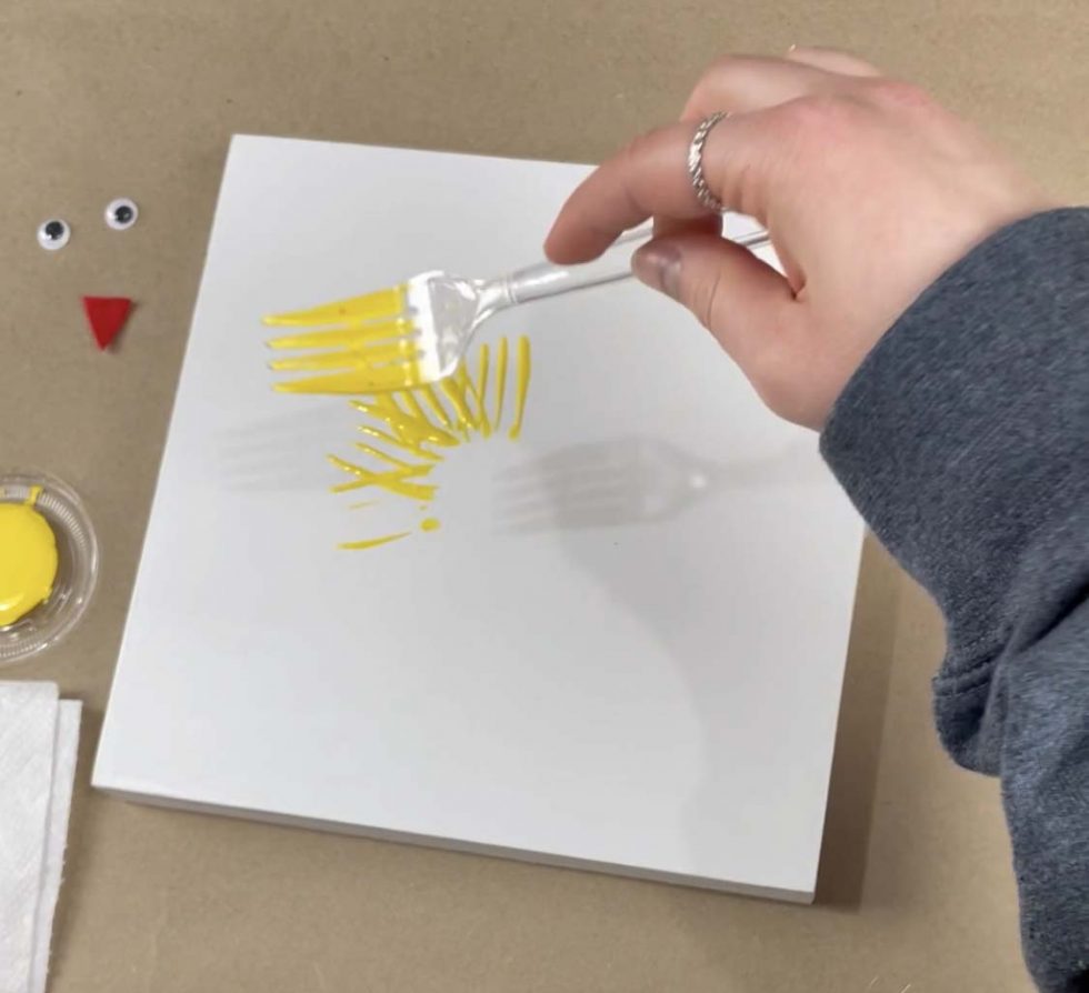 Spring Chick Fork Painting | Anna Howe Design